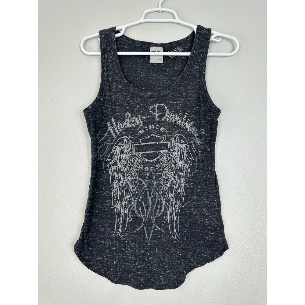 Harley-Davidson Ribbed Tank With Rhinestones Large - Gem